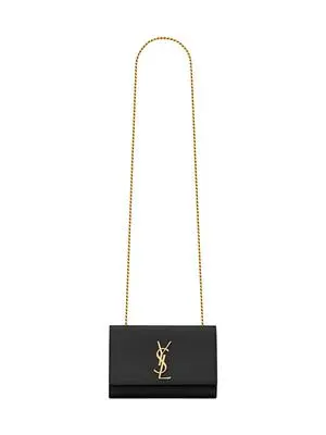 Saint Laurent Kate Small Embossed Leather Bag - Black
