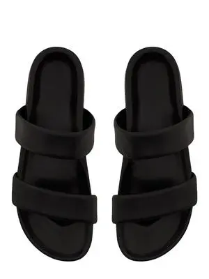 Saint Laurent Nichols Leather Slides - Black