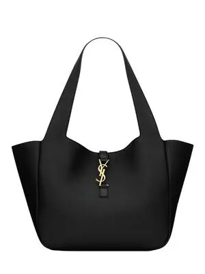 Saint Laurent Le 5 À 7 Bea Grained Leather Tote - Black