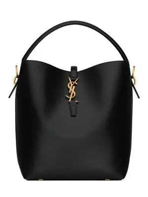 Saint Laurent Le 37 Bucket Bag In Shiny Leather - Black