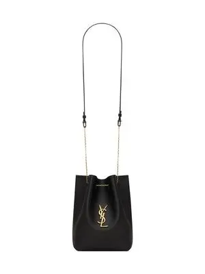 Saint Laurent Pochette In Lambskin With Cassandre Logo - Black