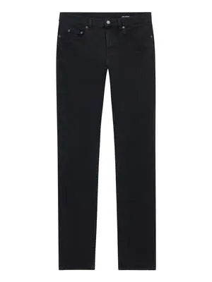 Saint Laurent Slim Fit Jeans In Carbon Black Denim - Plain Carbon Black