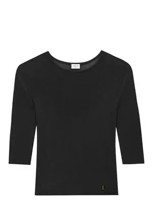 Saint Laurent Cassandre Top In Knit - Noir