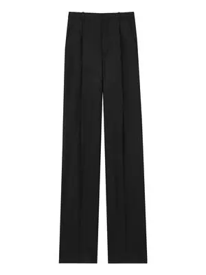 Saint Laurent High-waisted Wide-leg Cashmere Pants - Black