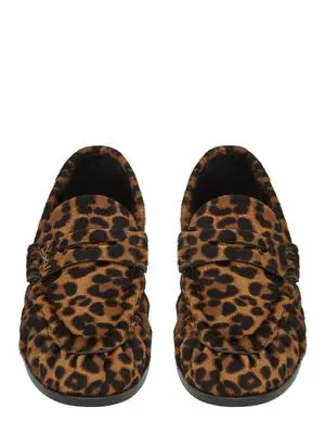 Saint Laurent Le Loafer Supple Pony Hair Leather Loafers - Leopard
