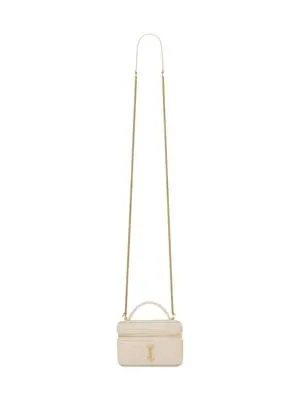 Saint Laurent Gaby Micro Vanity Bag In Lambskin - White