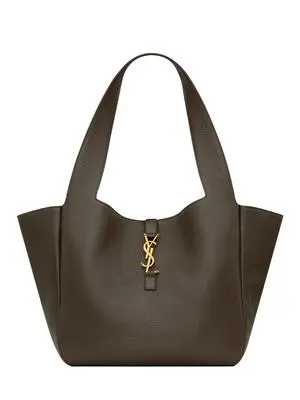Saint Laurent Le 5 À 7 Bea Grained Leather Tote - Light Musk
