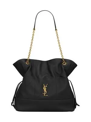 Saint Laurent Jamie Shopping Bag In Lambskin - Black