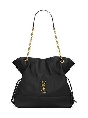Saint Laurent Jamie Shopping Bag In Lambskin - Black