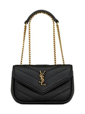 Saint Laurent Loulou Micro Bag In Lambskin - Black