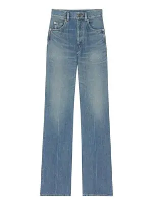 Saint Laurent 70's High-rise Boot-cut Jeans - Authentic Medium Blue