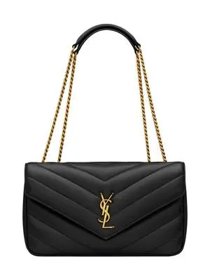 Saint Laurent Loulou Medium Matelassé Lambskin Bag - Black