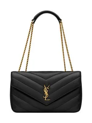 Saint Laurent Saint Laurent Loulou Medium Matelassé Lambskin Bag Black