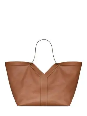 Saint Laurent Y Tote In Leather - Brick