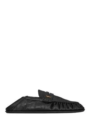 Saint Laurent Le Loafer Foldable In Eel - Black