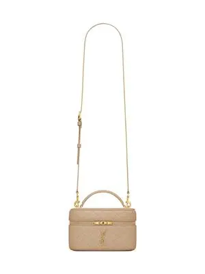 Saint Laurent Gaby Vanity Bag In Lambskin - Dk Toffee