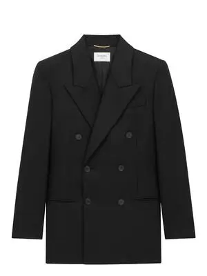 Saint Laurent Double-breasted Cashmere Jacket - Black