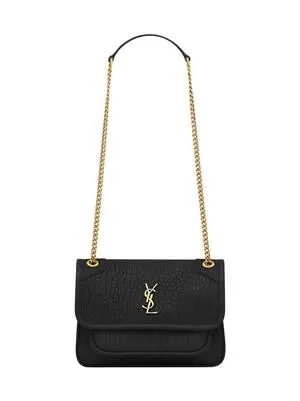 Saint Laurent Niki Mini In Grained Lambskin - Black
