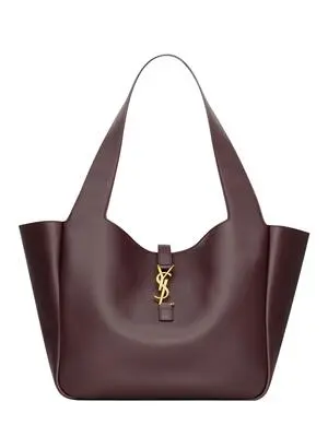Saint Laurent Le 5 À 7 Bea Grained Leather Tote - Raisin