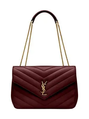 Saint Laurent Saint Laurent Loulou Large In Matelassé Lambskin Rouge Cabernet