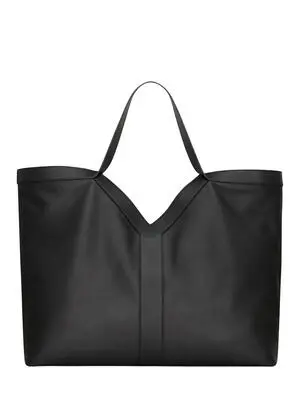 Saint Laurent Y Maxi Tote In Leather - Black
