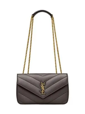 Saint Laurent Saint Laurent Loulou Small Matelassé Lambskin Chain Bag Urban Grey