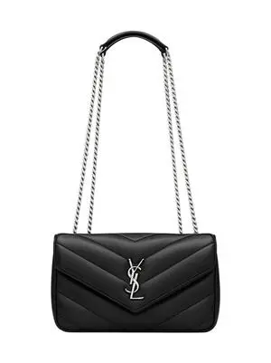 Saint Laurent Loulou Small In Matelassé Lambskin - Black