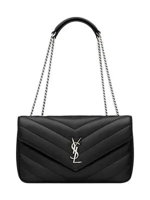 Saint Laurent Loulou Medium Bag In Matelassé Lambskin - Black