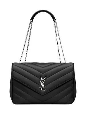 Saint Laurent Loulou Large Matelassé Lambskin Bag - Black