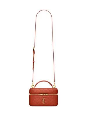 Saint Laurent Gaby Vanity In Lambskin - Dark Mandarin