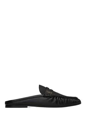 Saint Laurent Saint Laurent Le Loafer Mules In Shiny Creased Leather Black