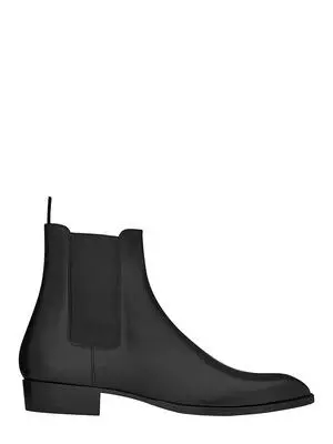 Saint Laurent Wyatt Chelsea Boots In Smooth Leather - Black