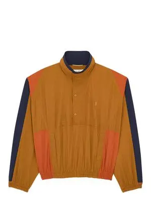 Saint Laurent Cassandre Windbreaker In Nylon Faille - Ocre Doree