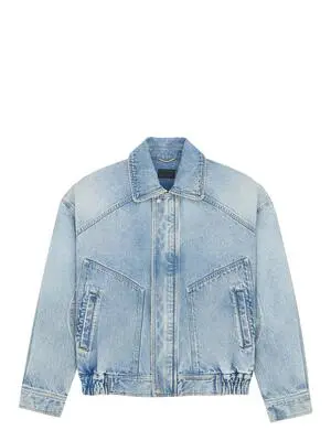 Saint Laurent Oversized Zip Denim Jacket - South Blue