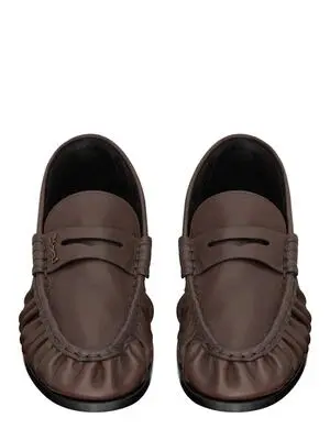Saint Laurent Le Loafer Supple In Matte Leather - Paris Brown