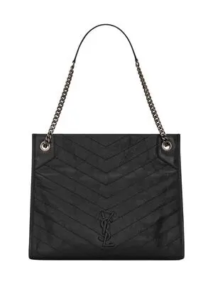 Saint Laurent Niki Shopping Bag In Vintage Leather - Black