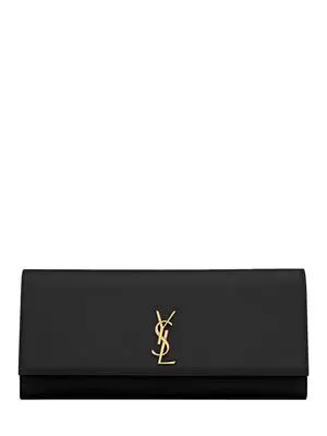 Saint Laurent Kate Clutch In Grain De Poudre Leather - Black