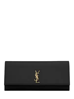 Saint Laurent Kate Clutch In Grain De Poudre Leather - Black