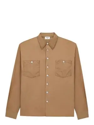 Saint Laurent Shirt In Nylon Taffeta - Camel