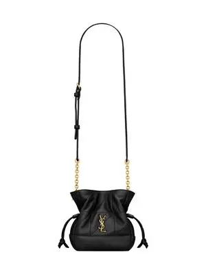 Saint Laurent Jamie Mini Shoulder Pouch In Lambskin - Black