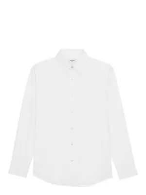 Saint Laurent Cassandre Shirt In Stretch Cotton Poplin Blanc