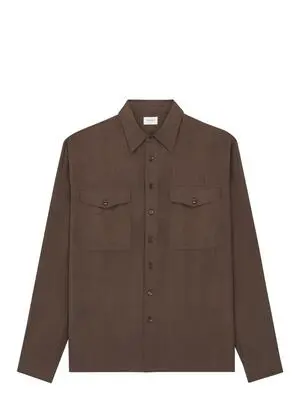 Saint Laurent Silk Habotai Shirt - Chocolat
