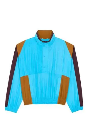 Saint Laurent Cassandre Windbreaker In Nylon Faille - Turquoise