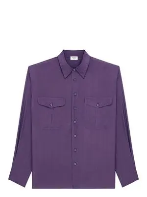 Saint Laurent Shirt In Silk Violet