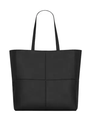 Saint Laurent 4 Carré Tote In Leather - Black