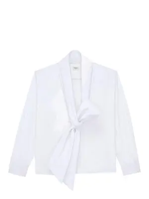 Saint Laurent Saint Laurent Lavallière Shirt In Cotton Poplin Blanc