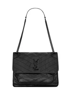 Saint Laurent Niki Medium In Vintage Leather - Black
