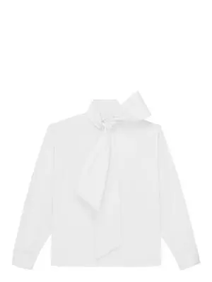 Saint Laurent Lavallière Shirt In Cotton Poplin - Blanc