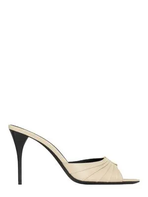 Saint Laurent Saint Laurent Babylone Mules In Smooth Leather White