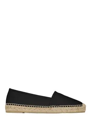 Saint Laurent Monogram Espadrilles In Lambskin - Black